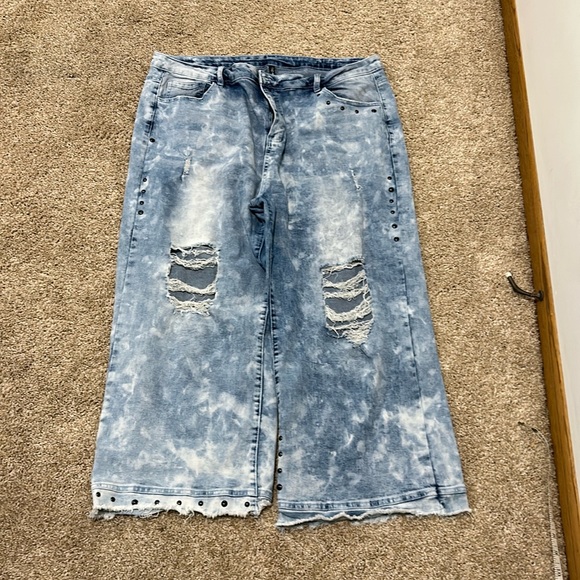 Crazy Train | Jeans | Crazy Train Stonewashed Wide Leg Embellished ...